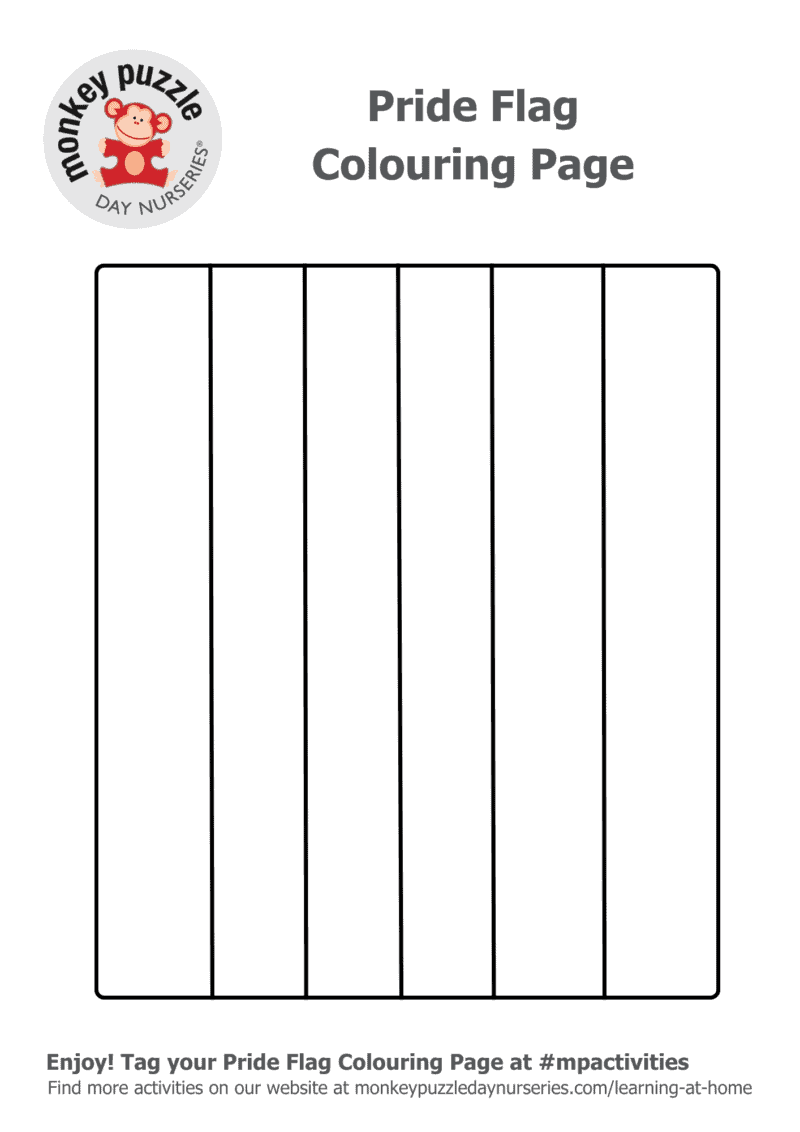 Pride Flag Colouring | Monkey Puzzle Day Nurseries